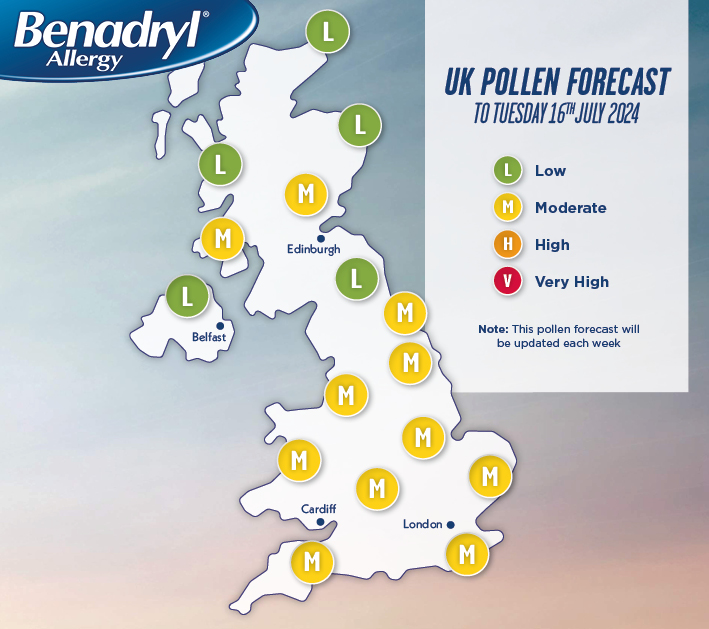 UK pollen forecast in your area
